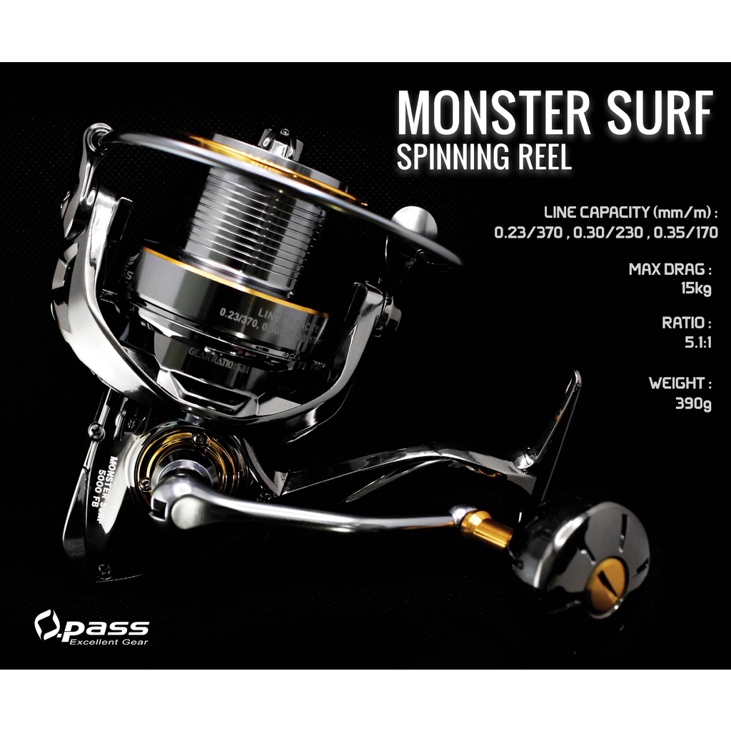 NEW OPASS fishing reel MONSTER SURF 5000FB CARBON HANDLE KNOB Surf ...