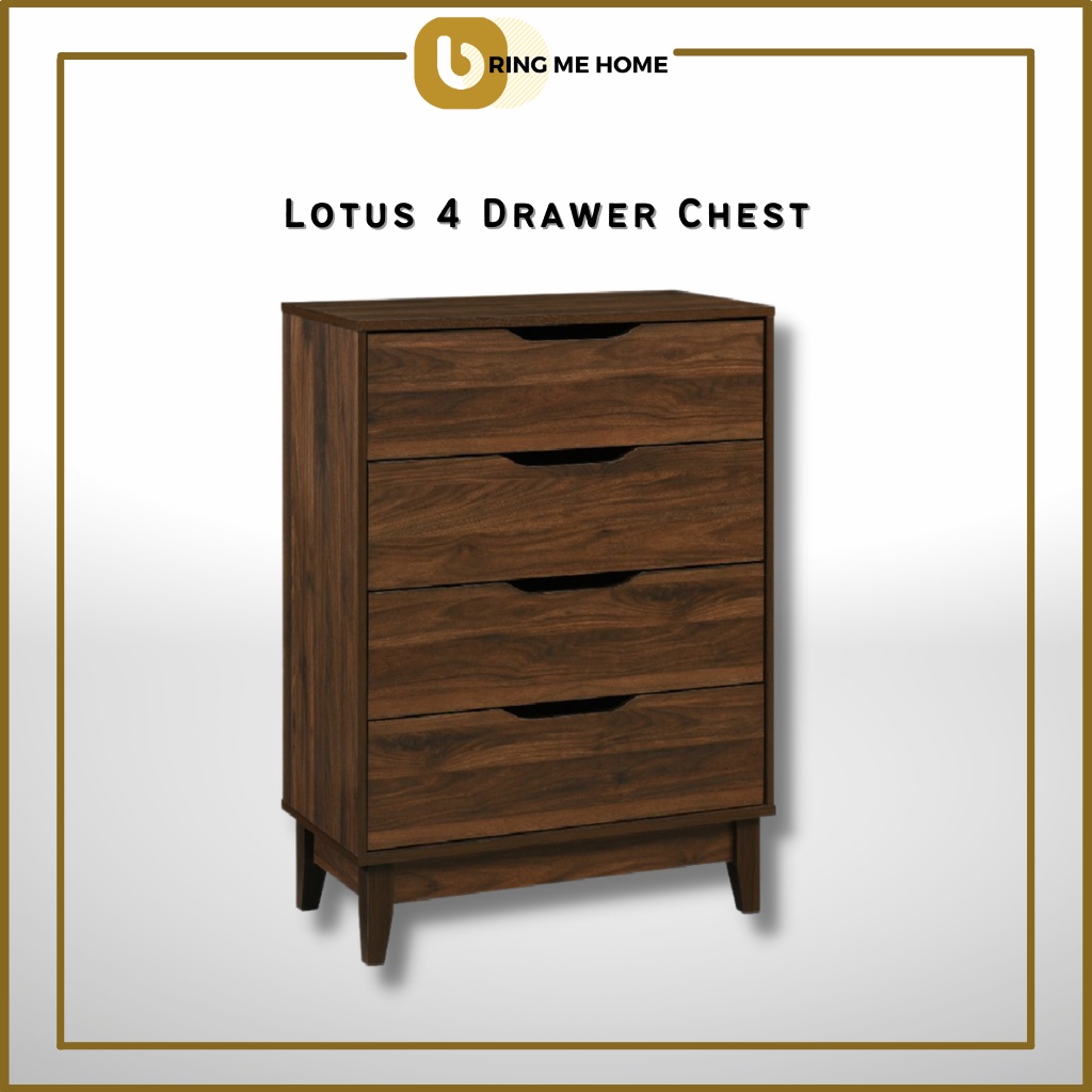 LOTUS 4 Drawer Chest Drawer Sideboard Cabinet Wardrobe Clothes ...