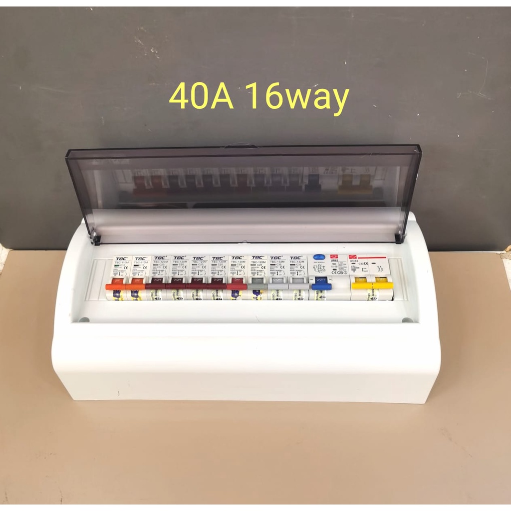 TBC/ UMS Mixed 40A / 63A Full Set DB Box with MCB ELCB Main Switch MCB ...