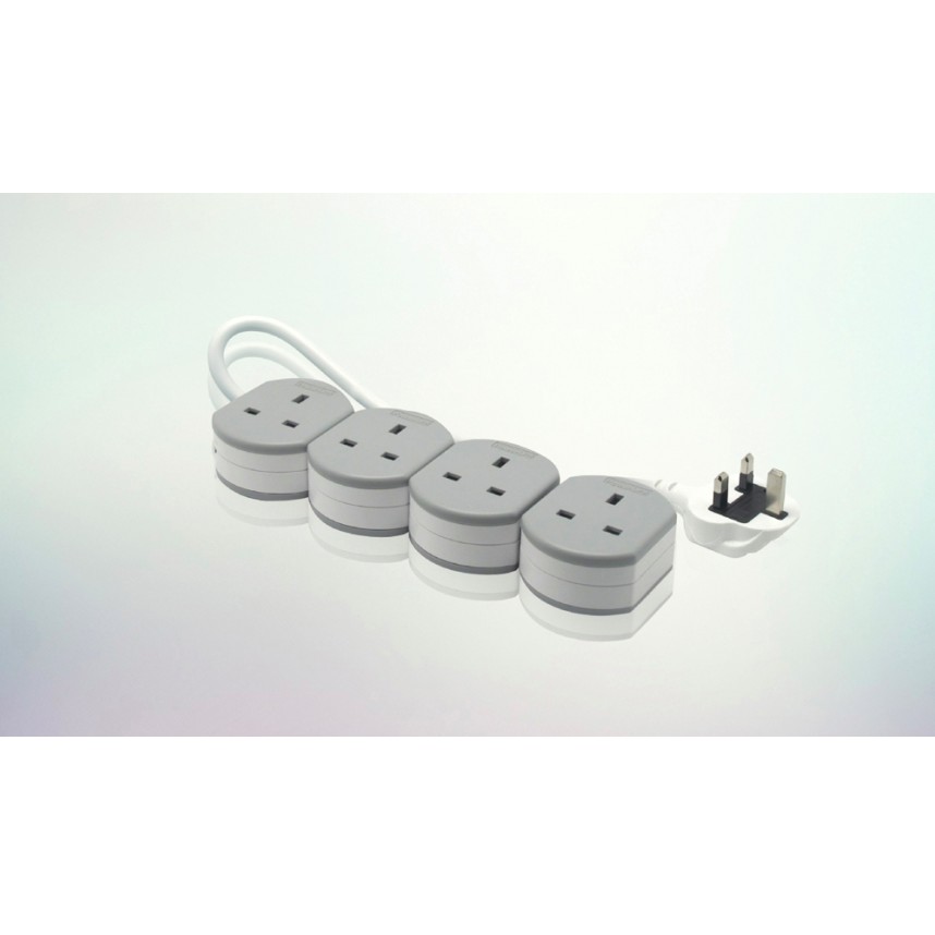 Powerlink Modulinks Safe Socket - Surge Protection Fire Proof Protector Extension-4 in 1 Set PL ...