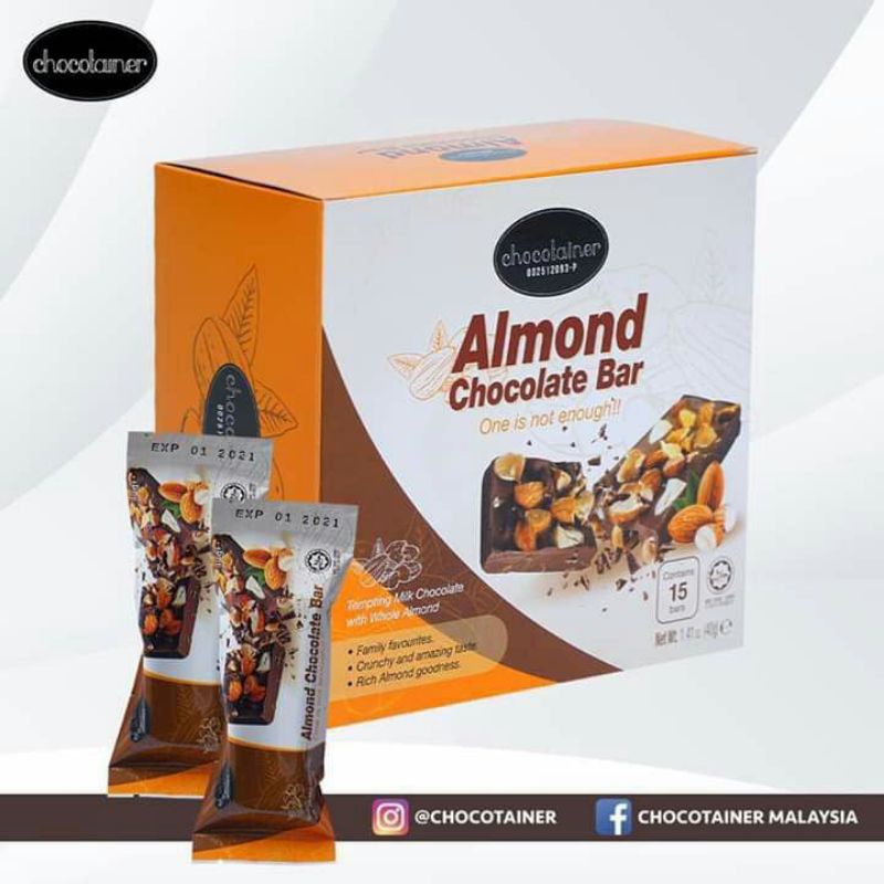 [CHOCOTAINER] Almond Chocolate Bar | Shopee Malaysia