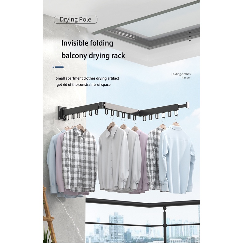 Aluminum alloy drying rack outdoor balcony folding drying rack free ...