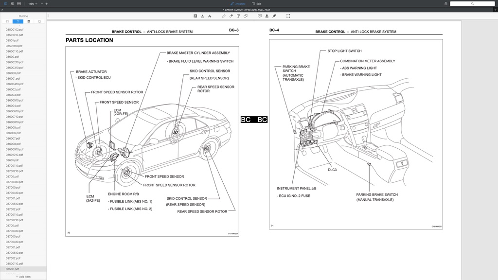 TOYOTA CAMRY ACV40 GSV40 (2006-2011) SERVICE REPAIR WORKSHOP MANUAL ...