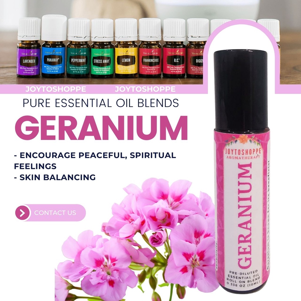 Geranium Pure Essential Oil Pre-diluted Roll On 10ml | Shopee Malaysia