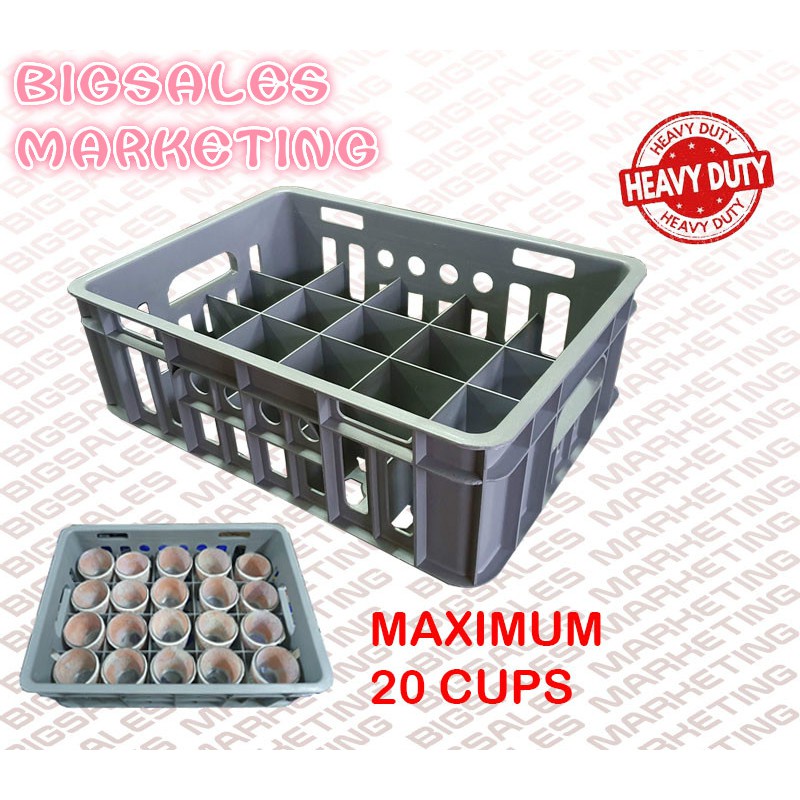 BIGSALES Stackable Glass Cup Crate Storage Container Box/ Kotak ...