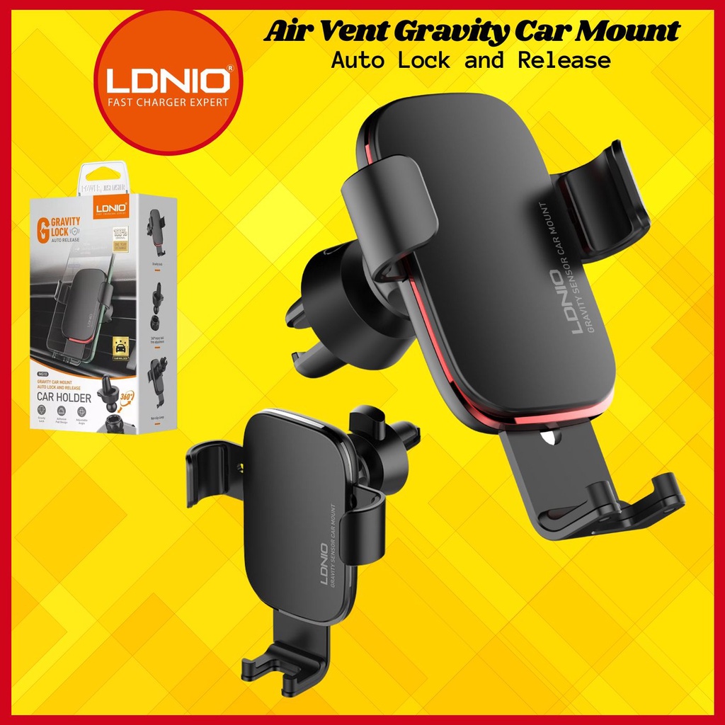 【Ready Stock】LDNIO MG10 Gravity Car Mount For Mobile Phone Auto Lock ...