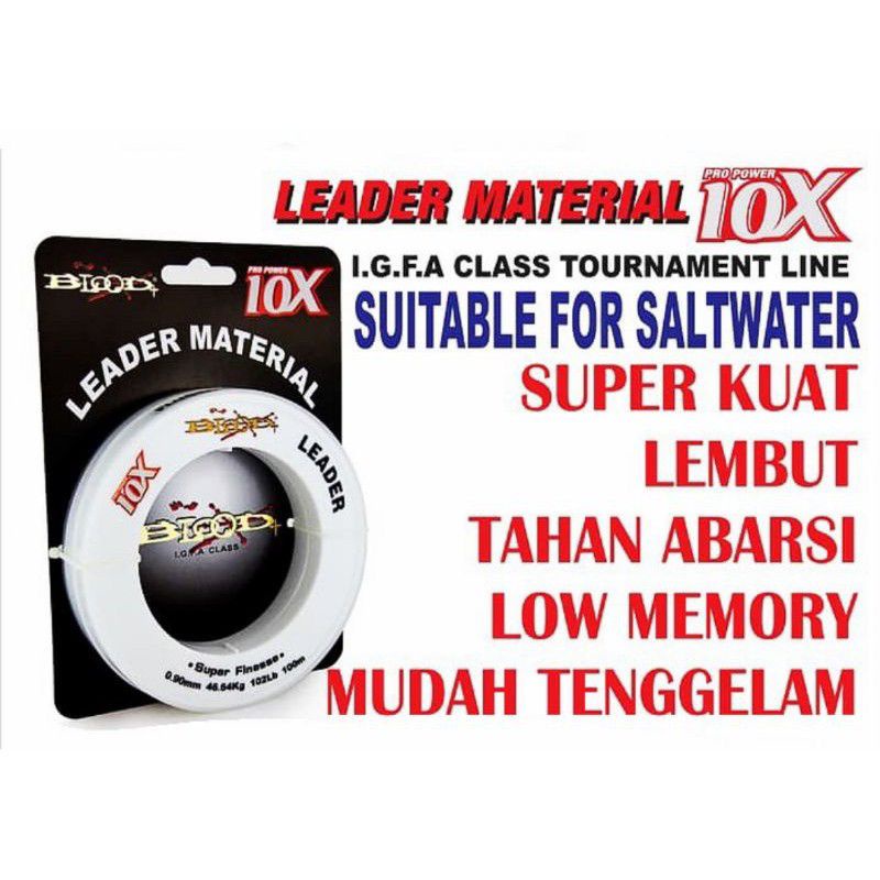 The Best IGFA CLASS TOURNAMENT 100m Blood Power Leader Strings | Shopee ...