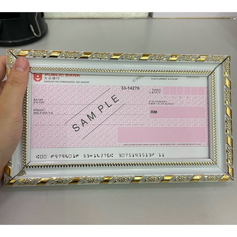 Wood Frame Cheque | Bekas Cek Mas Kahwins | Cheque Frame Hantaran ...
