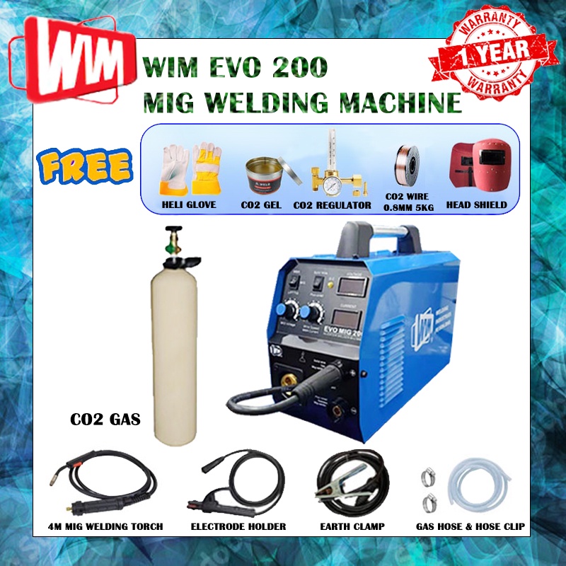 WIM EVO MIG 200 PROTABLE 200AMP MIG WELDING MACHINE 3 in 1 inverter ...