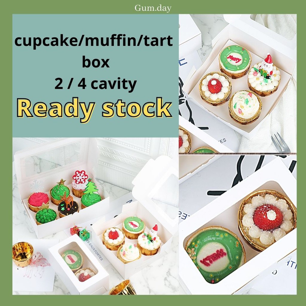Cupcake box Christmas Day 2024 window muffin box tart pastry box 2 ...