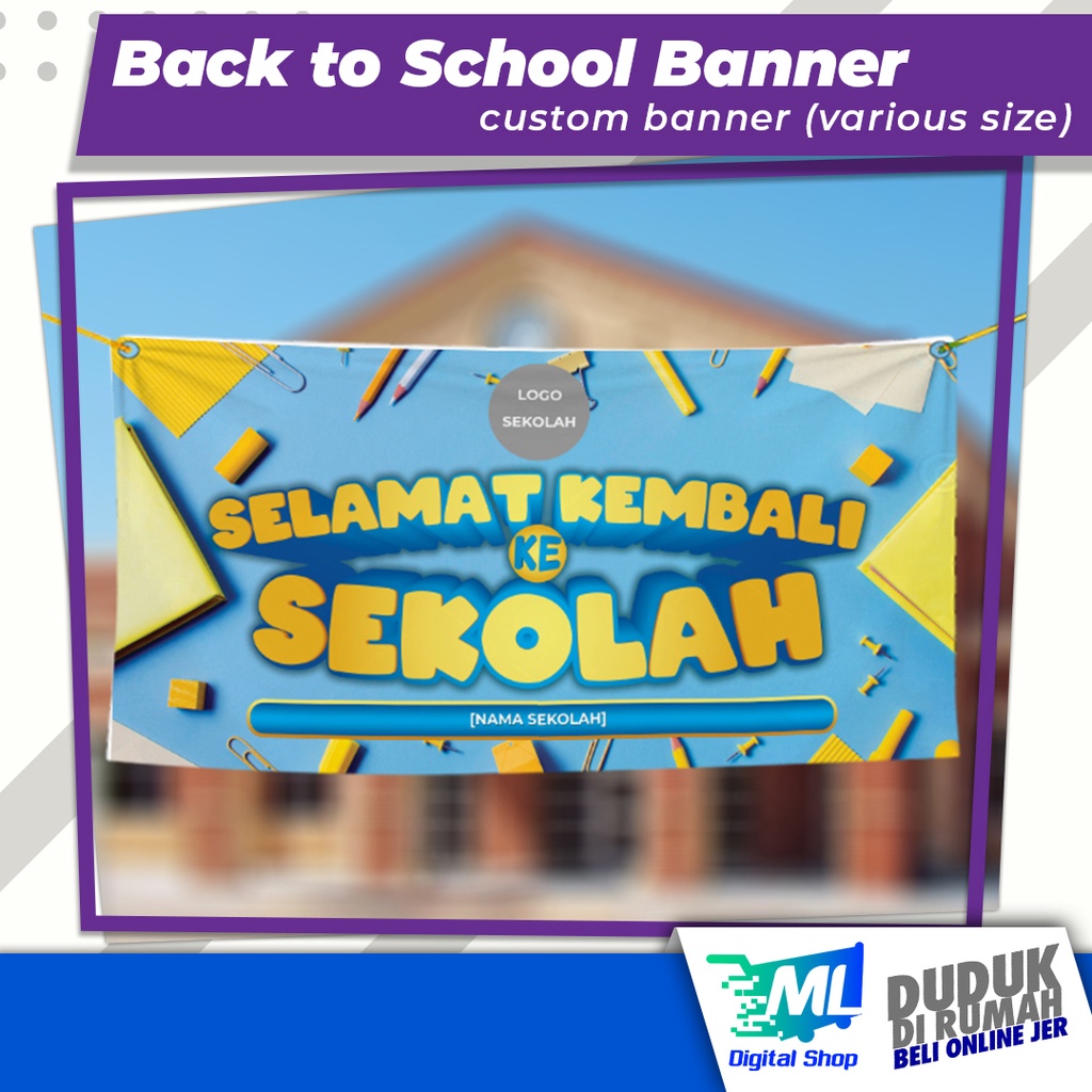 Custom Banner Kembali ke Sekolah / Back to School (Various size) | Shopee Malaysia
