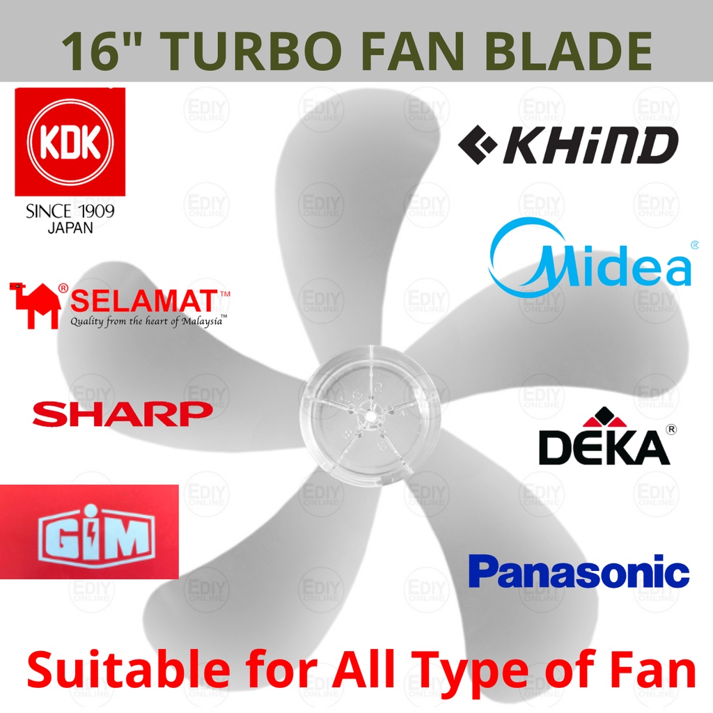 16 INCHES TURBO UNIVERSAL MULTI FAN BLADE (5 BLADE) Daun Kipas / Kipas ...