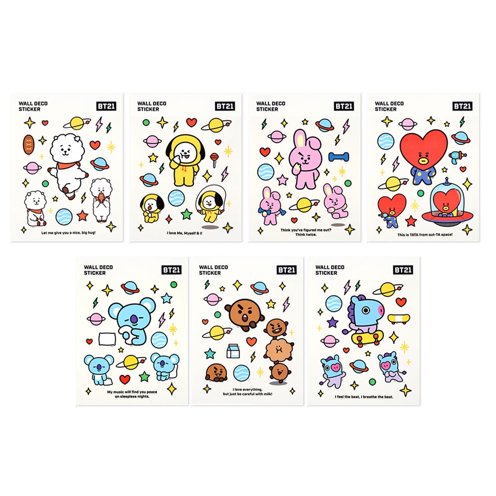 Bt21 WALL DECO Sticker I Sticker Decoration BT21 I Sticker Cute BT21 I ...
