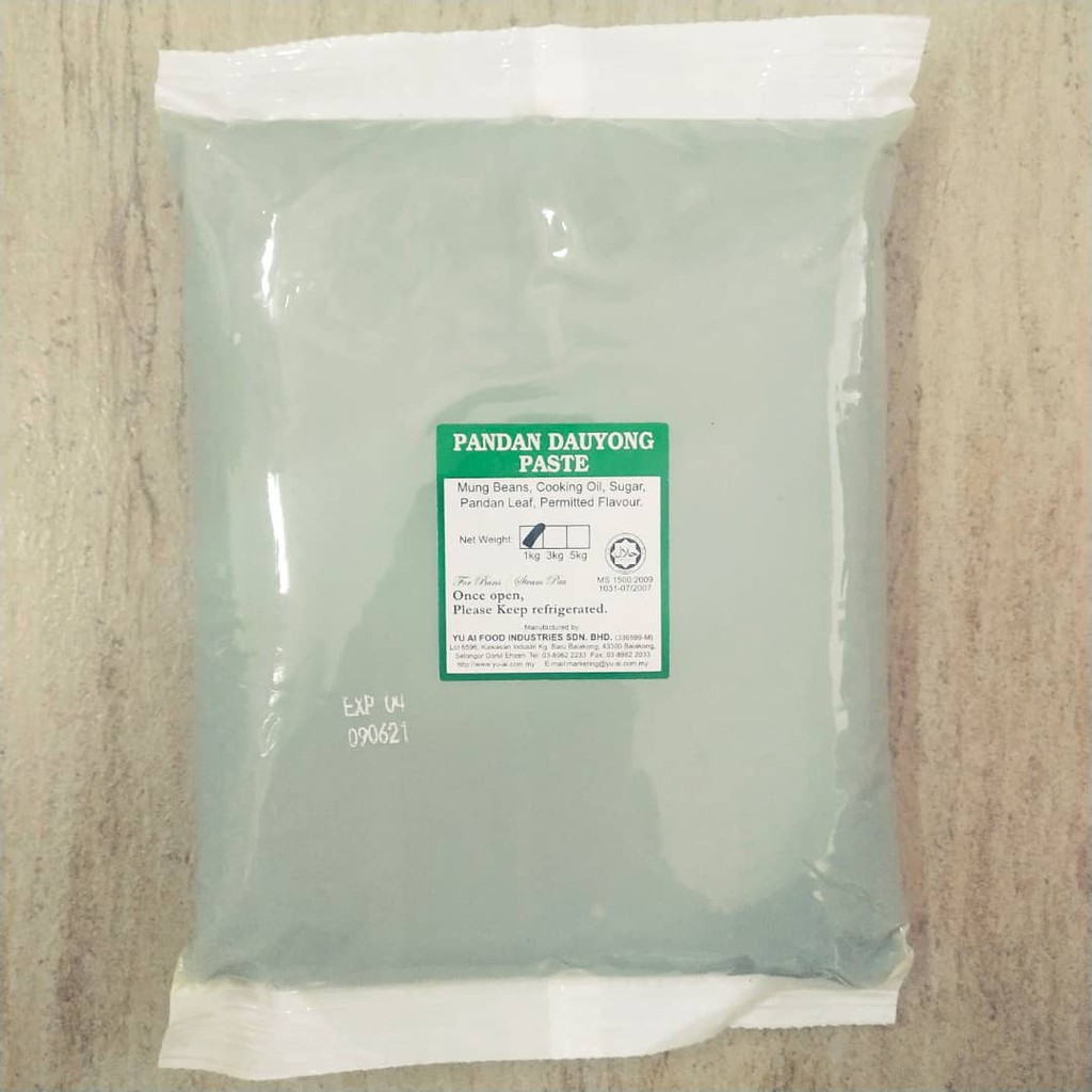 1 KG Yu Ai Pandan DauYong Paste / 友爱班兰豆蓉馅 [For BUN or PAU] | Shopee ...