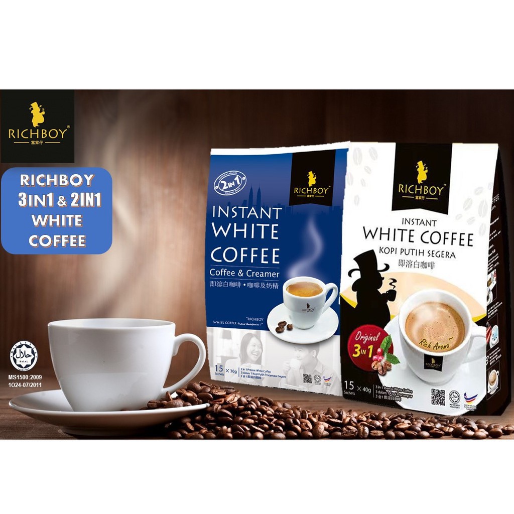 Richboy White Coffee 3 in 1 / 2 in 1 Rich Boy White Coffee No Sugar ...