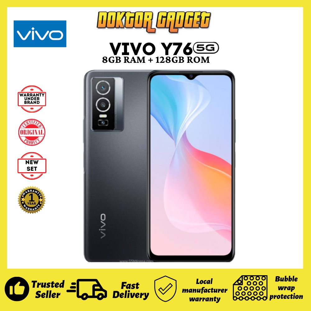 Vivo Y76 5G Smartphone | 8GB + 4GB RAM + 128GB ROM | Shopee Malaysia