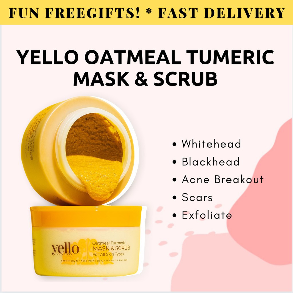 Yello Oatmeal Turmeric Mask & Scrub ( OTMS ) | Shopee Malaysia