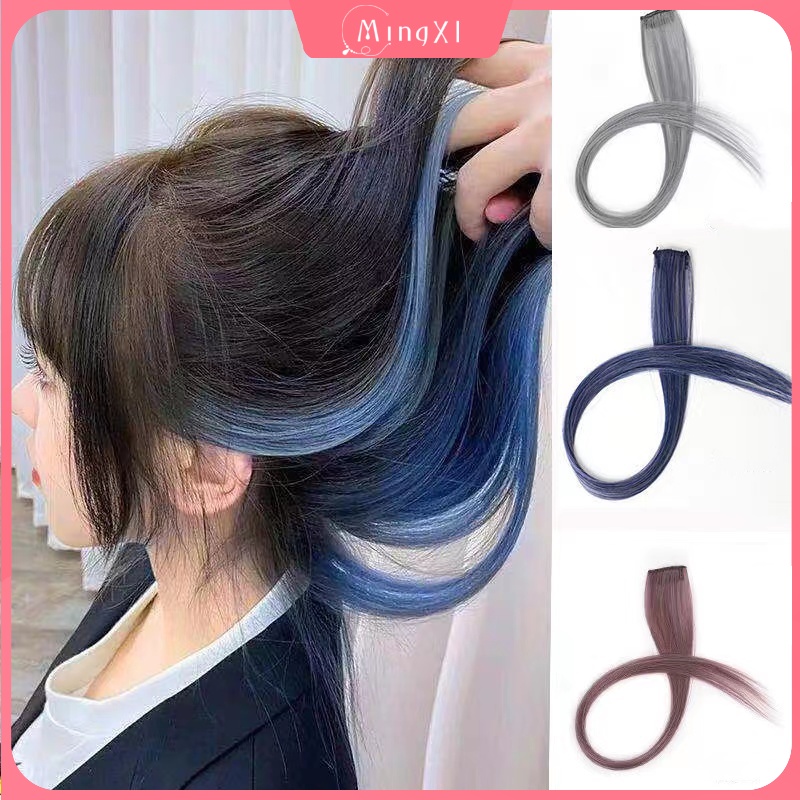 Hanging Ear Dyed Wig Fashion Girl Seamless Wig Piece Colorful Hair ...