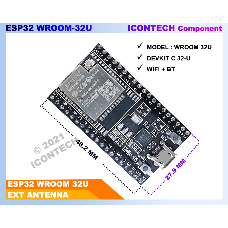 ESP32 WIFI Bluetooth Module 38 PIN ESP32 WROOM 32U ESP32 WROVER ESP32 Devkit C ESP32 WROOM 32D ...