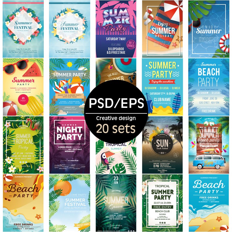 Graphic Design Template Bundle Pack / Party / Flyer / Brochure / Poster ...