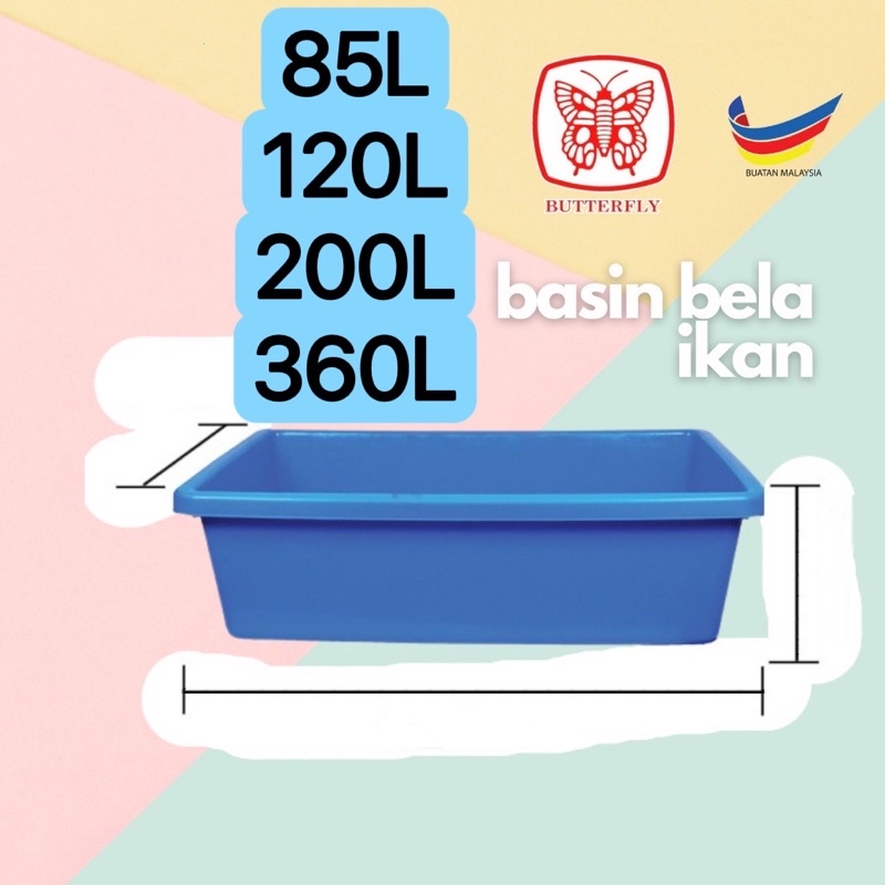 Blue Plastic Fish Tank Pond / Tangki Plastik Tank Polytank Pembiakan ...