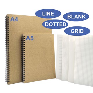 100pages 200pages Craft Notebook A4 A5 Spiral Wire O Planner Journal ...
