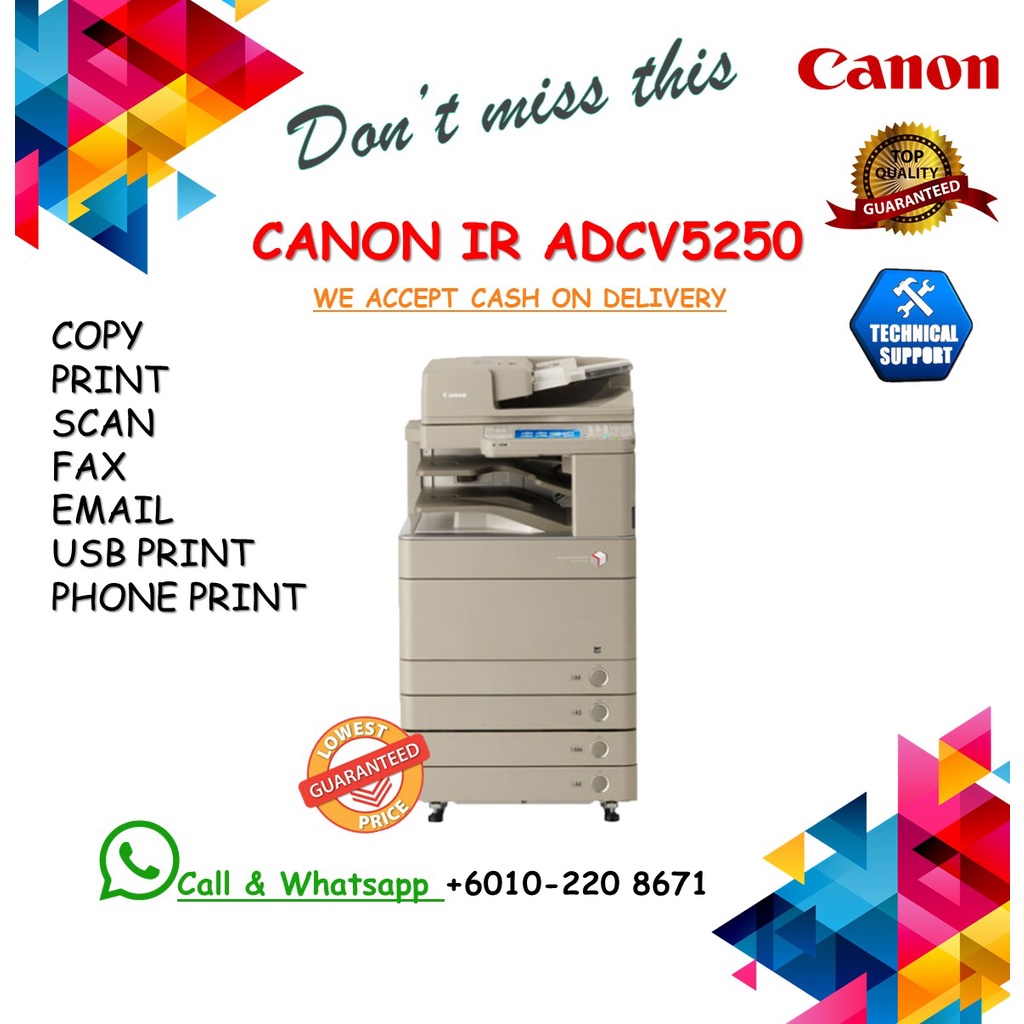 CANON IR ADV C5250 4 In 1 Colour Photocopy Machine Full Recond | Shopee ...