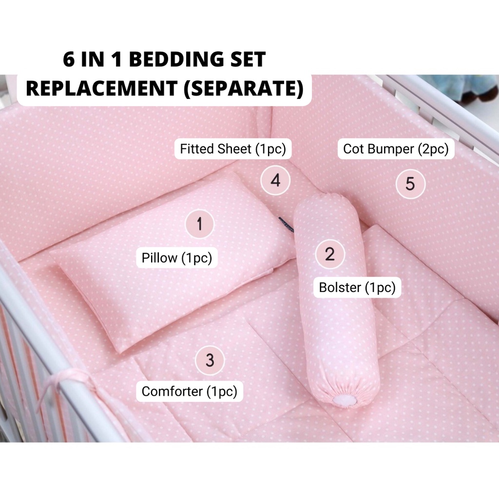 COMFY LIVING Baby Cot Bedding Set - Replacement (Pillow / Bolster ...