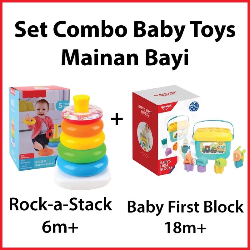 Baby Toys Rock-a-Stack 6m+ / baby's first blocks (Mainan bayi) | Shopee ...