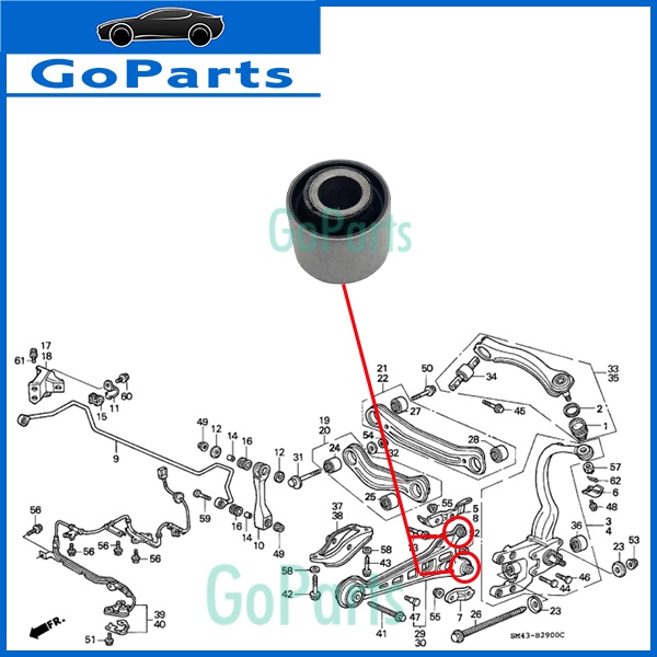 Rear Trailing Arm Bush Small Honda Accord SM4 SV4 Odyssey RA1 RA2 RA6 ...