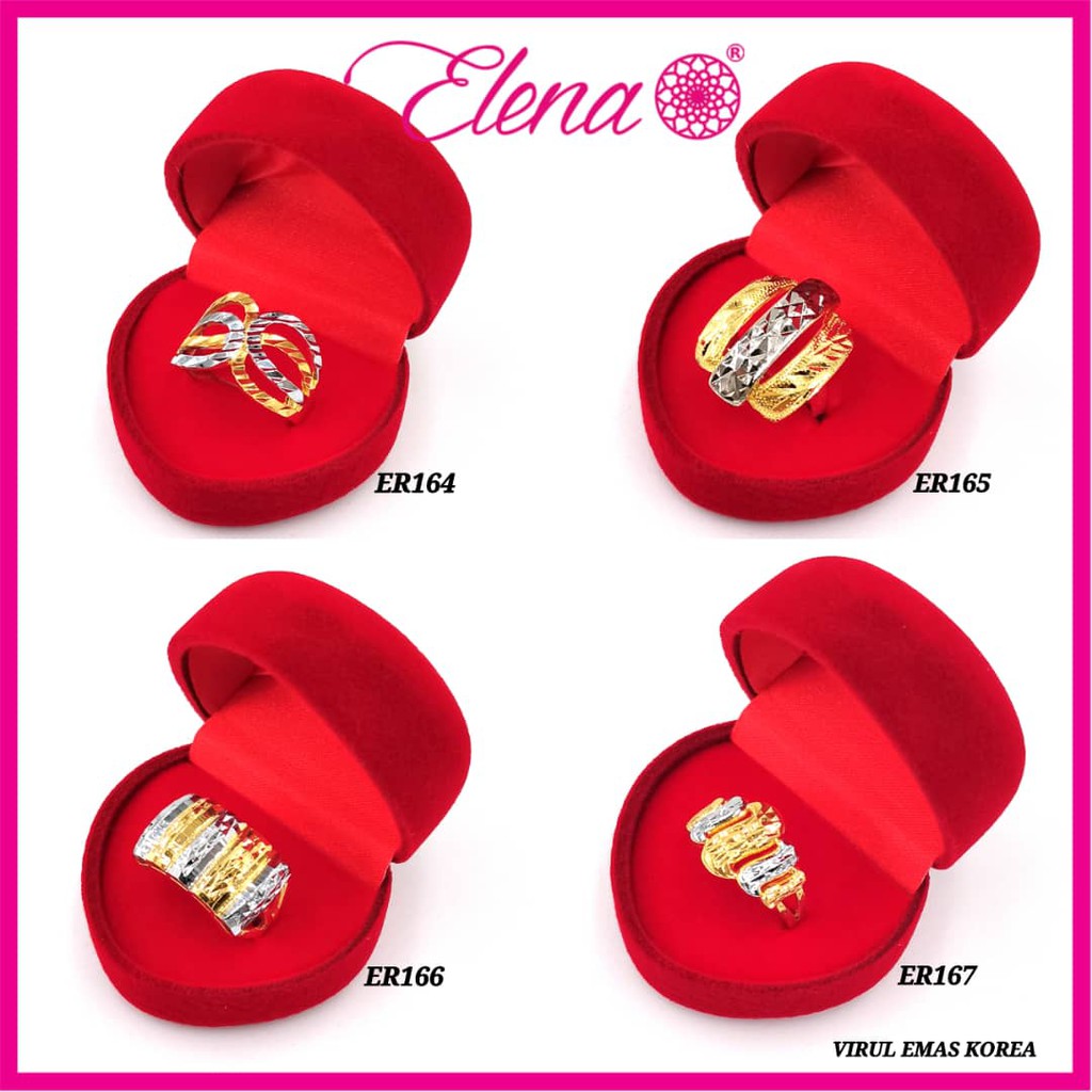 Elena Emas Korea Emas Sadur Cincin Dewasa ER164/ER165/ER166/ER167 | Shopee Malaysia
