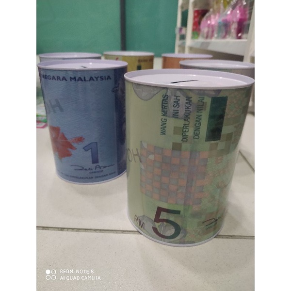 METAL MONEY COIN SAVER PIGGY BANK DESIGN MONEY RM1 RM2 RM5 RM10 RM20 ...