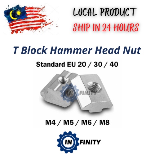 T Block Square Nut Sliding Hammer Nut For Fastener Aluminum Profile EU ...