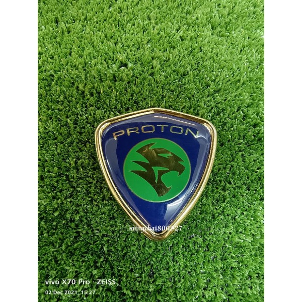 PROTON GEN 2 FRONT + REAR LOGO 2PCS/SET HARIMAU (GOLD) | Shopee Malaysia