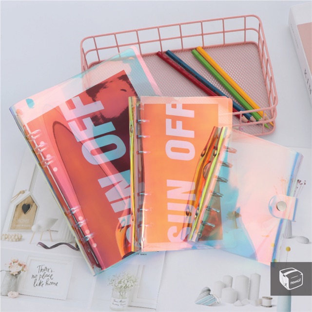 thepenncilboxstudio A6 & A5 Transparent Soft PVC Holographic Cover Ring ...