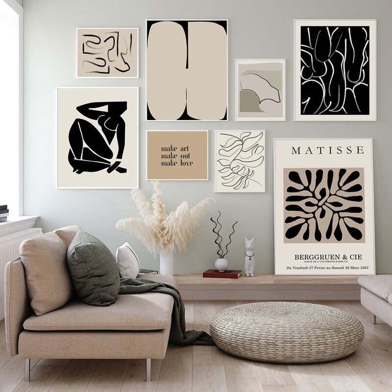 Modern Art Matisse Abstract Poster Drawing Body Line Figure Painting ...