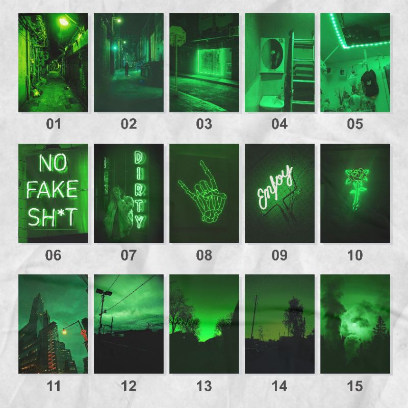 Aesthetic Green Wall Poster Vol.1 | Can Custom Your Own Design | Shopee ...