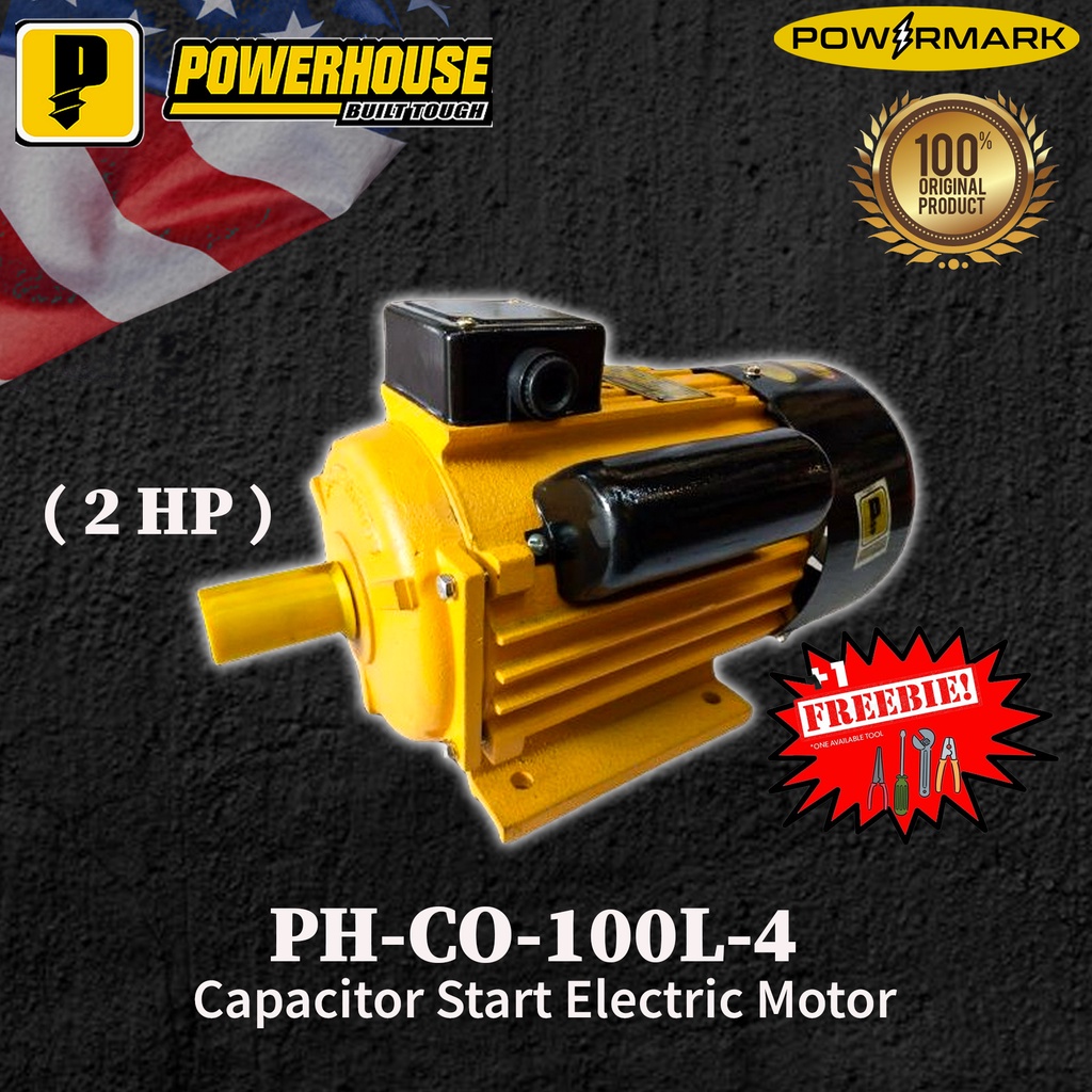 POWERHOUSE PH-CO-100L-4 Capacitor Start Electric Motor 2HP [POWERMARK ...