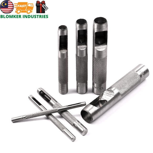 7ps Pack Leather Hole Punch Cutter Tool Heavy Duty Hollow Punch Set for ...