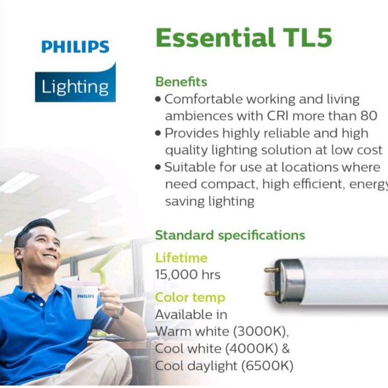 (10pcs) PHILIPS TL5 ESSENTIAL 14W /21W / 28W T5 FLUO LAMP TUBE 3000K ...