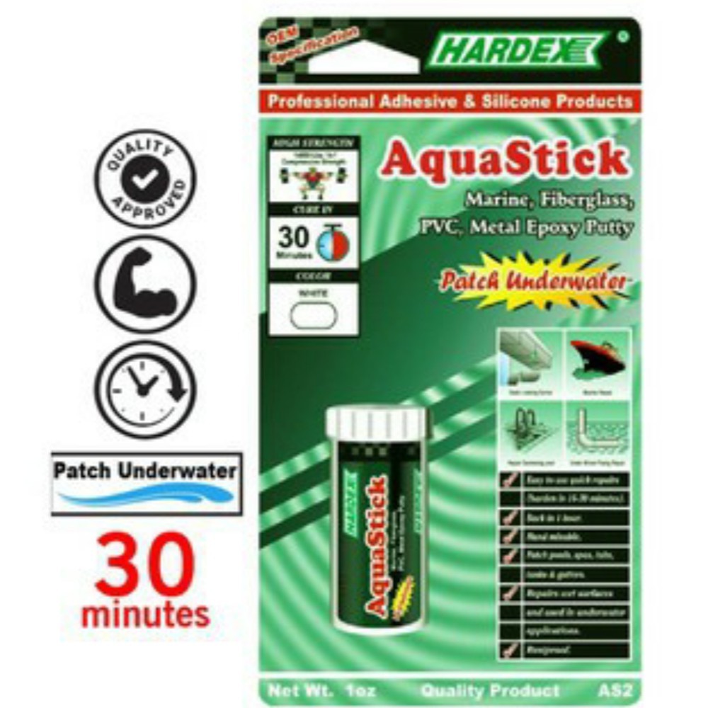 [100% ORIGINAL] 1oz HARDEX AquaStick Patch UNDERWATER Epoxy Putty (AS2 ...