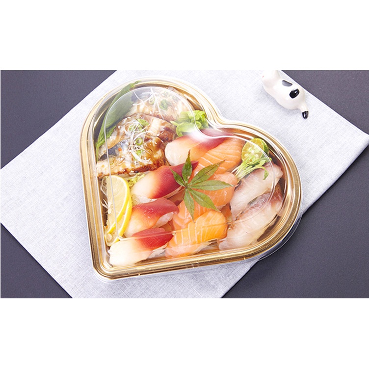 【Ready Stock】32cm Round Love Shape Sushi Box Container With Cover 32cm ...