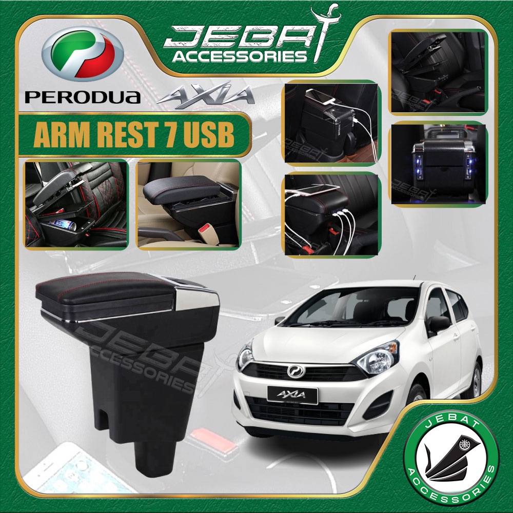 PERODUA AXIA COMFORT ADJUSTABLE ARMREST 7 USB PORT | Shopee Malaysia