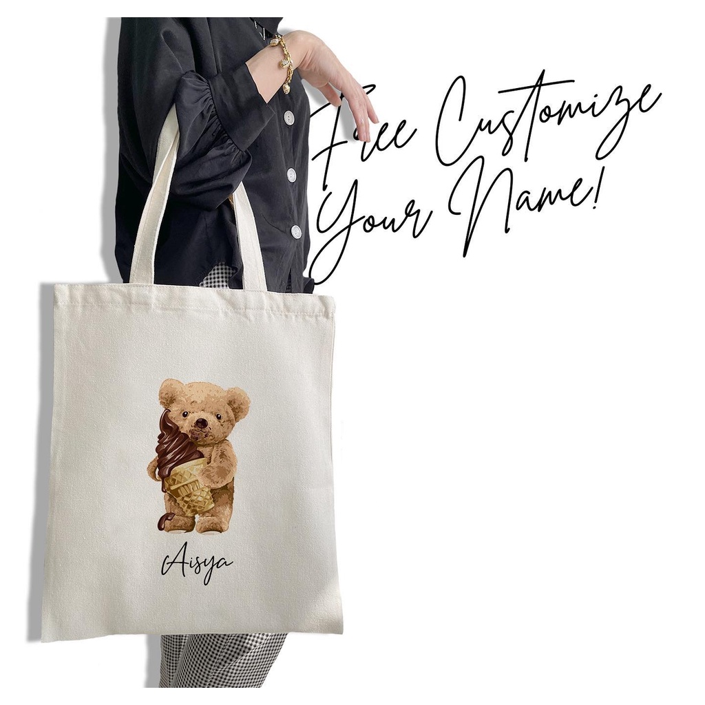 Canvas Bag Tote Bag Customize Tote Bag Custom Jute Bag With Name Jute ...