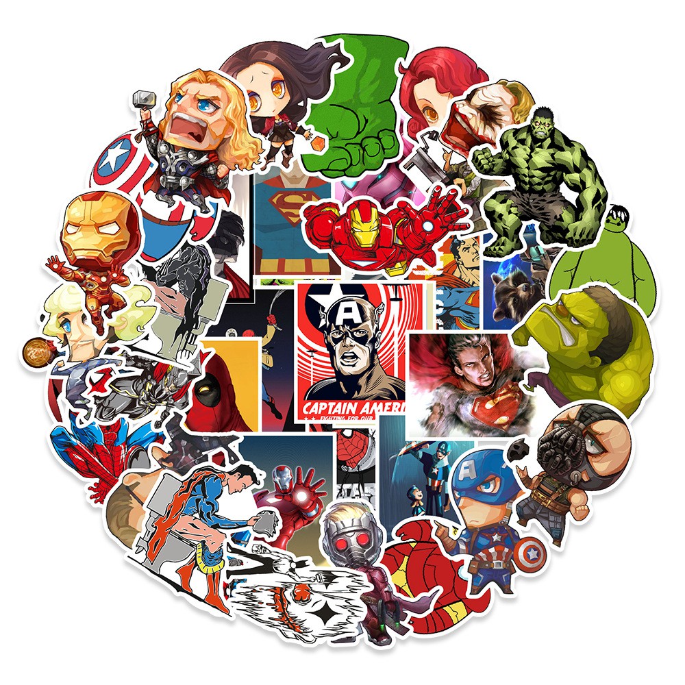 🔥Ready Stock🔥 50 Pcs Marvel Hero waterproof no repeat stickers For ...