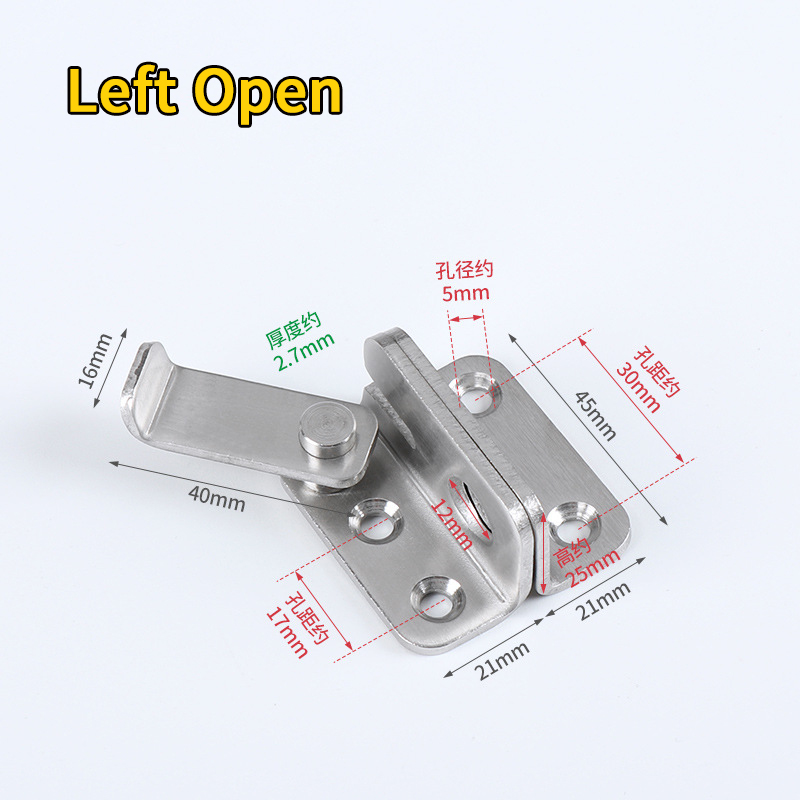 Safety Door Latch 201 Stainless Steel, Slide Bolt Latches Gate Lock ...