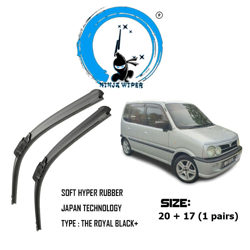 🇯🇵 Ninja Wiper The Royal black+🇯🇵 KENARI (20"+17" 1PAIR) Car Wiper Soft ...