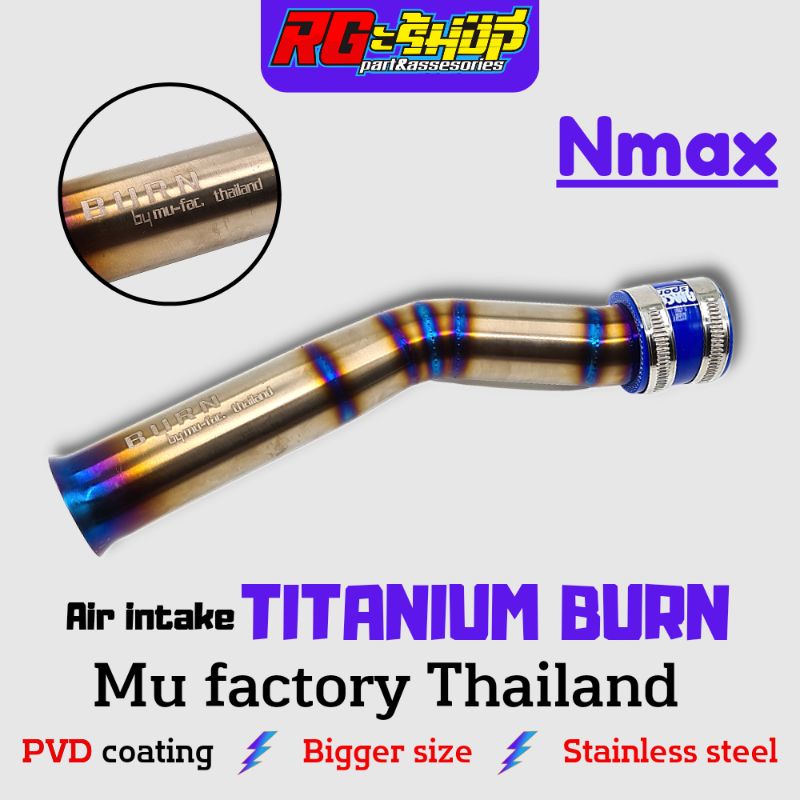 Intake connecting velocity air pipe nmax stainless titanium burn mu ...