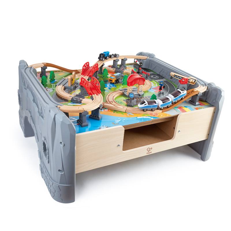 (HP3766) Hape, 70 Piece Railway Train & Table Set With Battery Powered ...