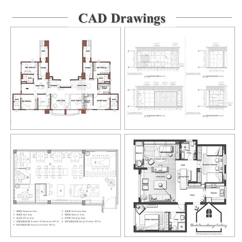 [Interior Design 2D CAD Drawings] Retail /Home Interior Drawings ...